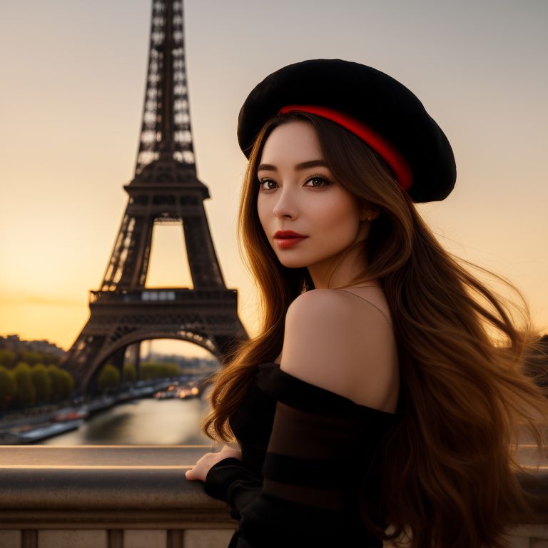 marceloxp: A stunning woman with flowing chestnut hair, wearing a ...