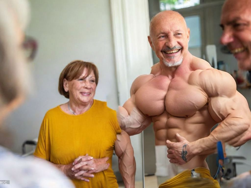 vague-magpie504: shirtless monstrously muscular man with the bulging ...