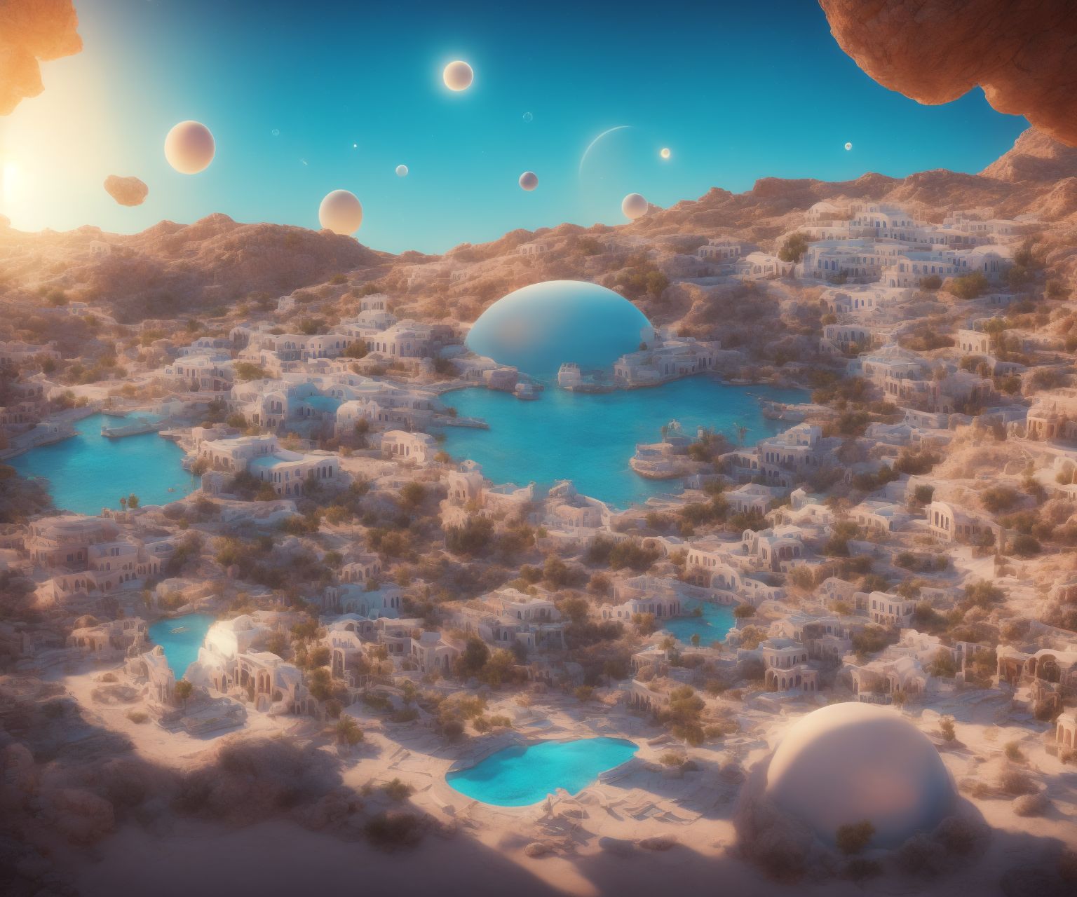 fat-mongoose547: a beautiful greek city in a desert oasis with crystal ...