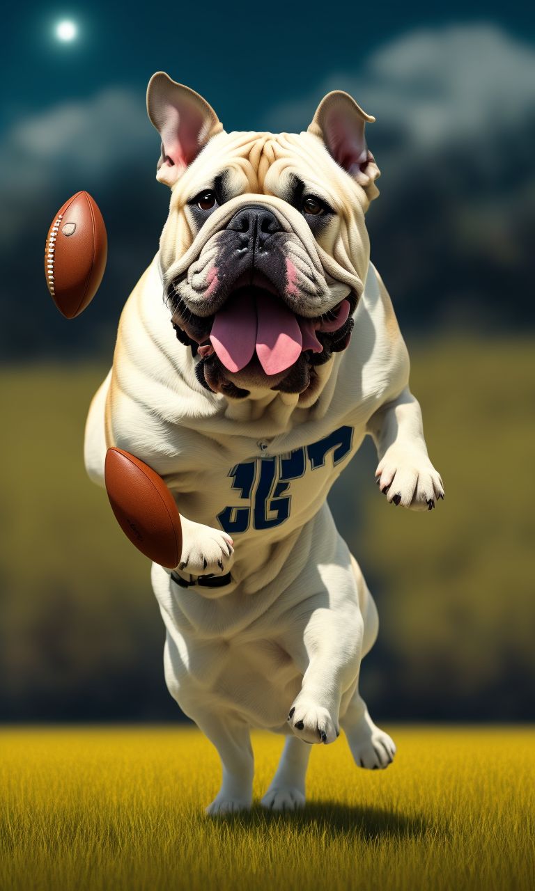 Bulldog Cartoon Football