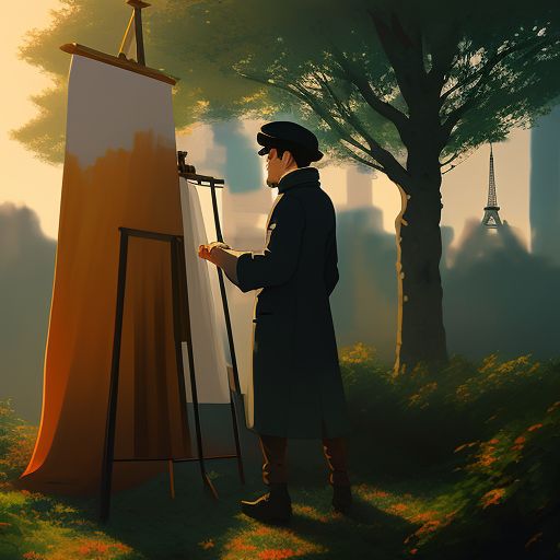red-duck300: male french artist with Berret painter working on canvas ...