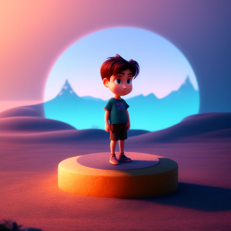 Sad 3d Cartoon Boy
