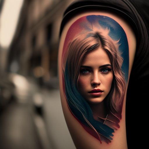 Color Portrait Tattoo On Arm
