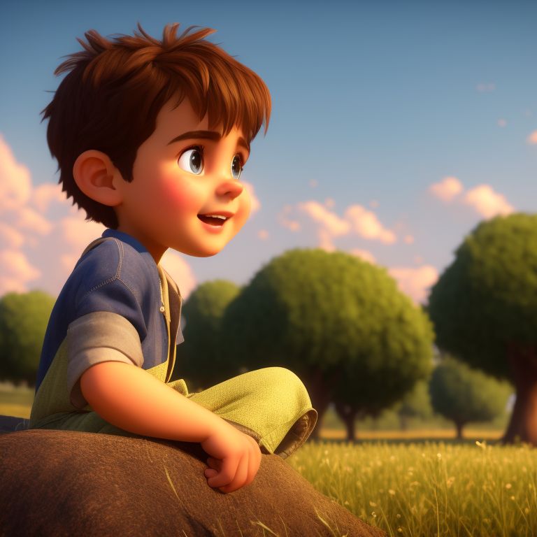 wan-raccoon215: A poor boy son of farmer. Countryside. Sitting under a ...