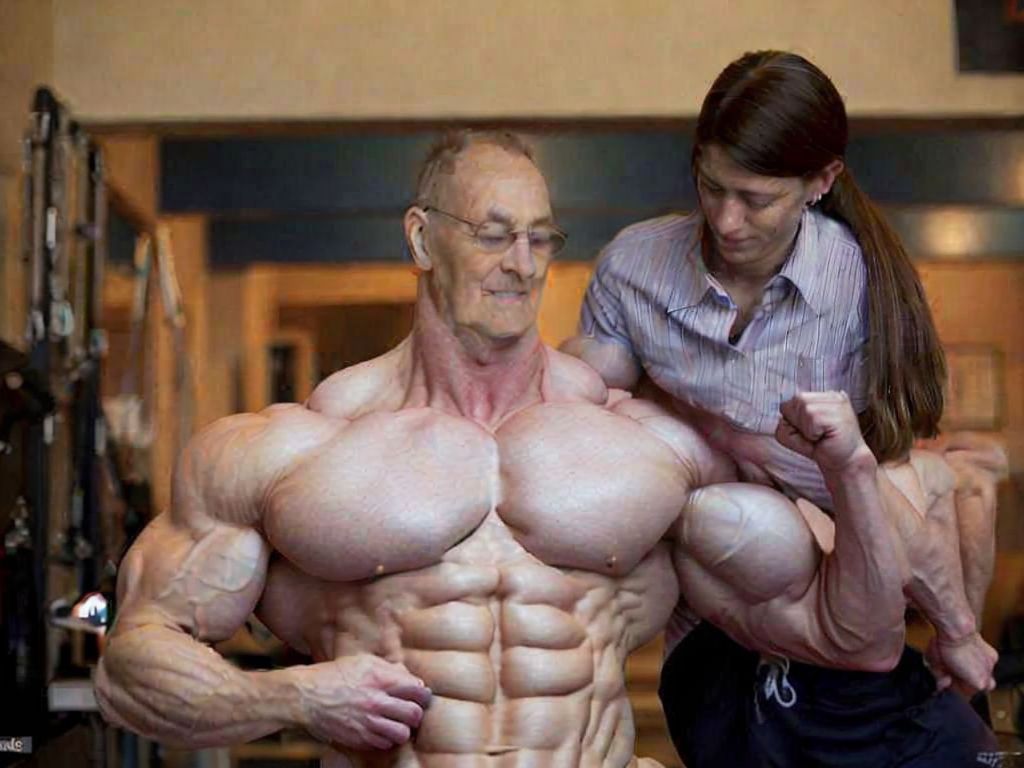 muscular forearm and fist, Shirtless, skin matching face, Huge pecs ...