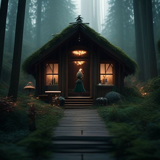 drafty-shrew643: A cozy magical hut into a forest