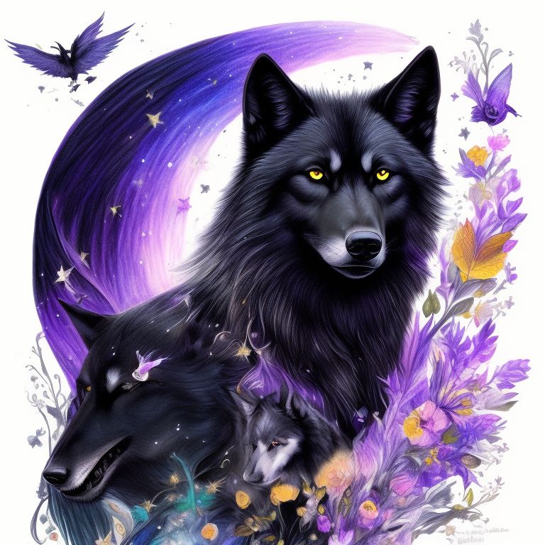 Black Wolves With Wings