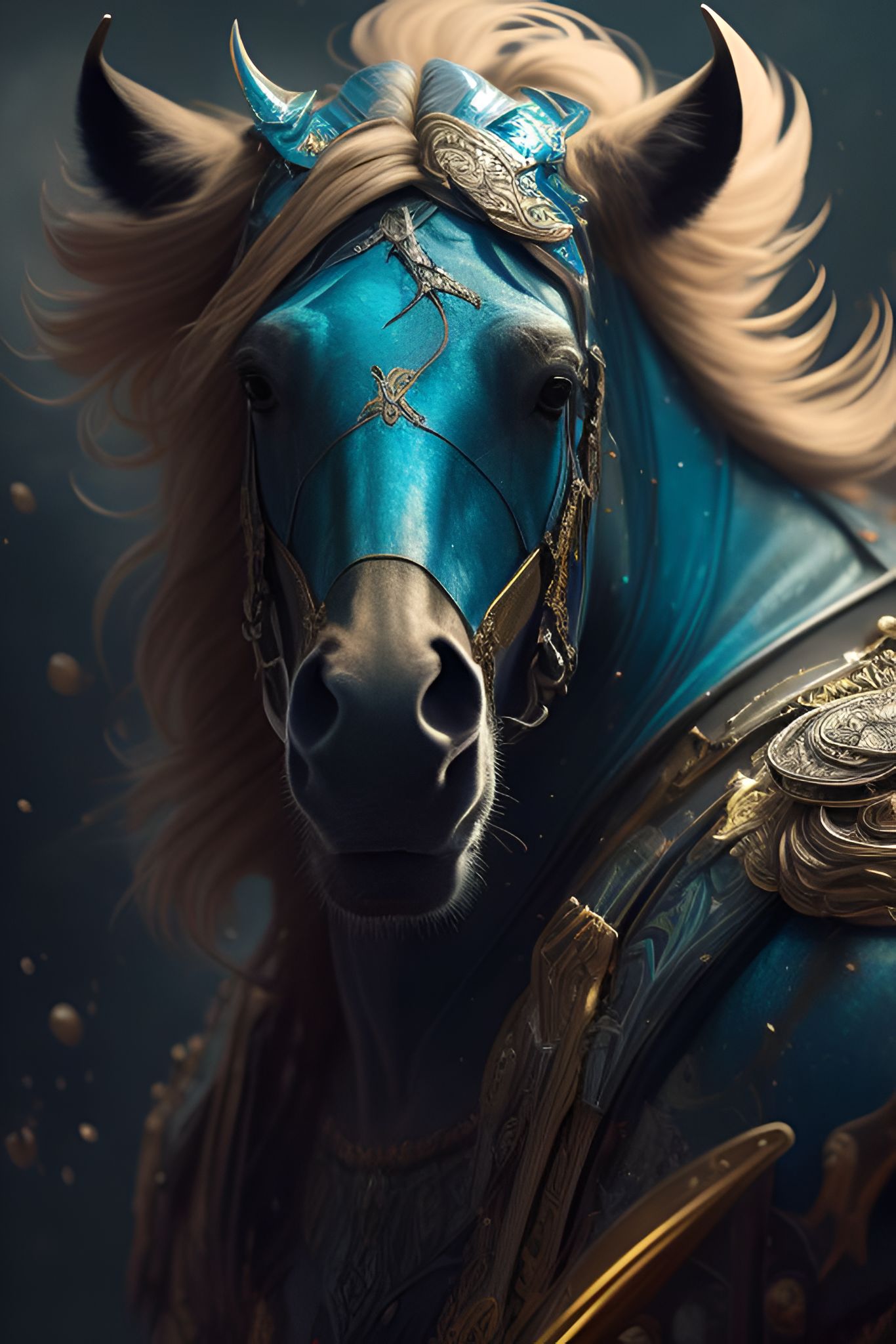 frugal-heron321: the horse, wearing knight armor