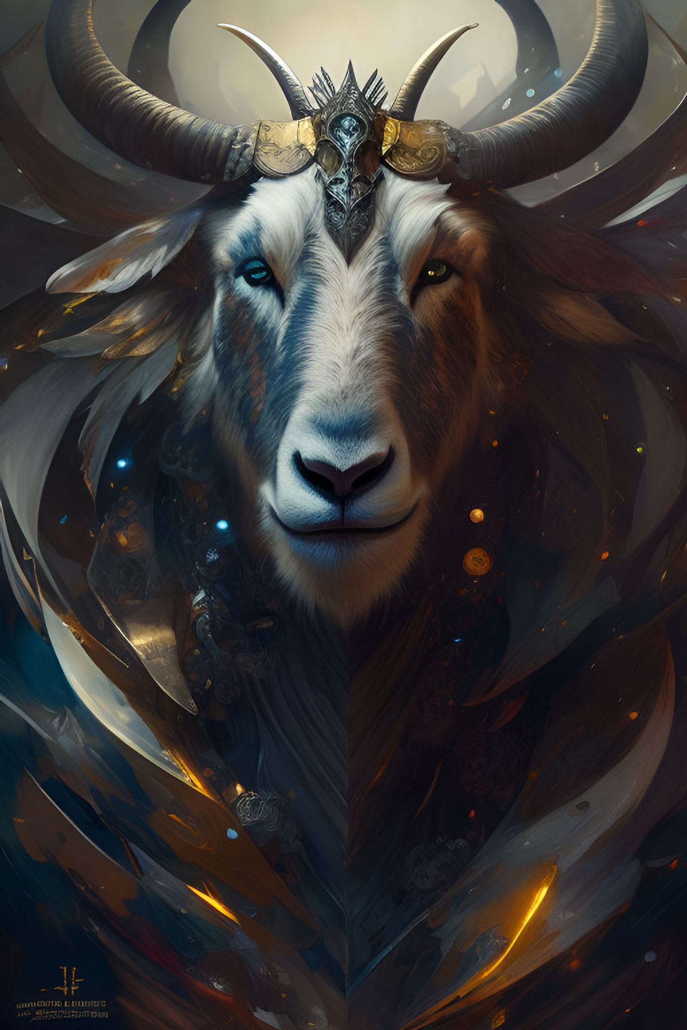 frugal-heron321: the goat, wearing knight armor