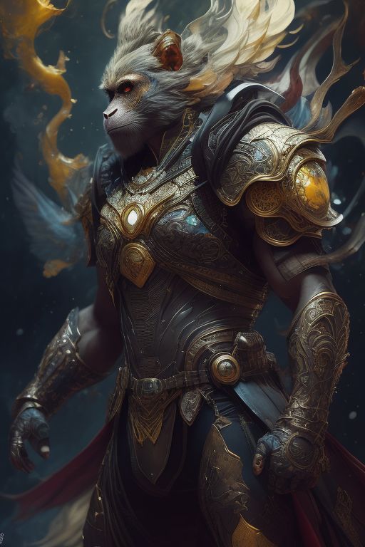 frugal-heron321: the monkey (aminal), wearing knight armor