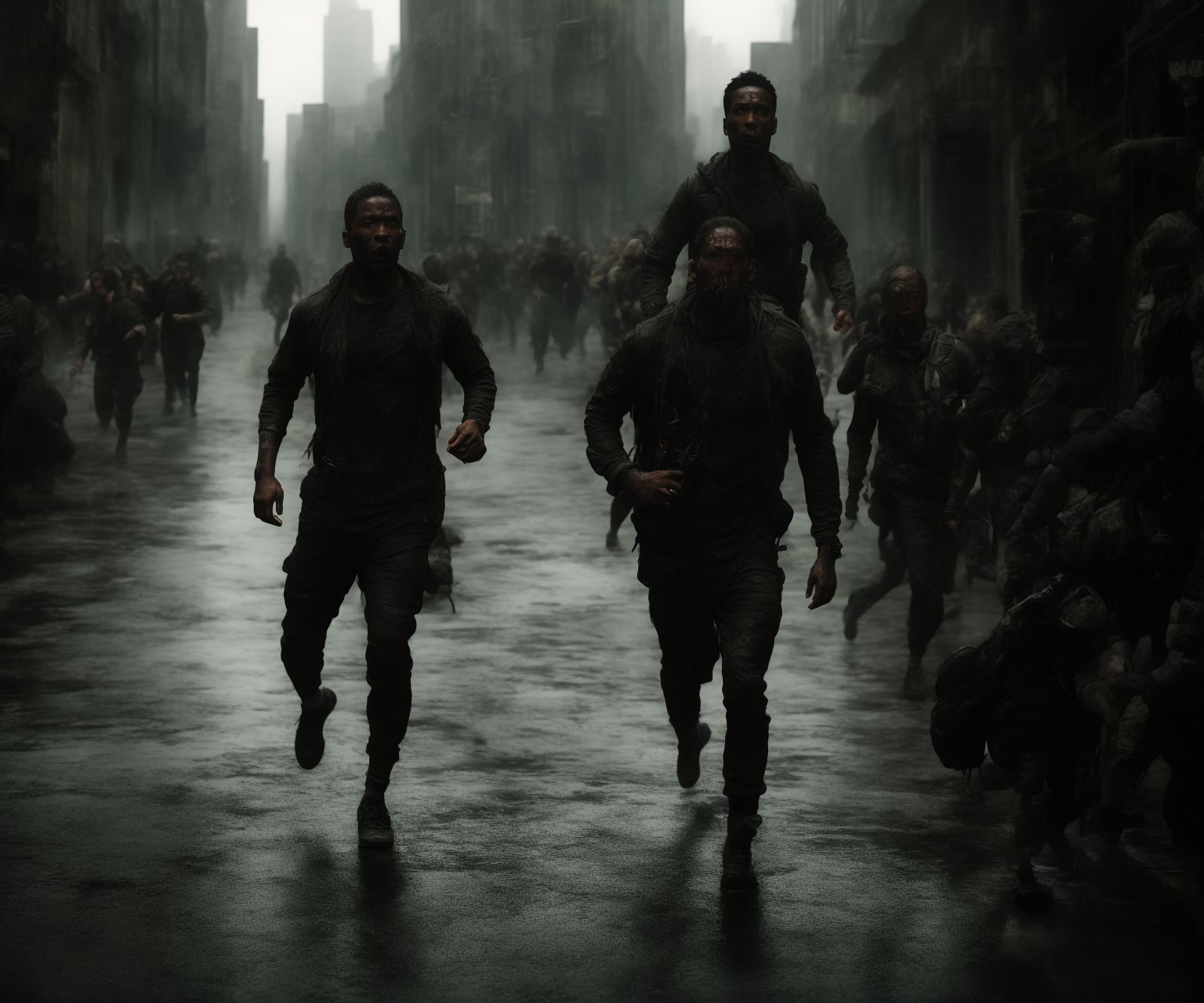 People Running Away From Zombies