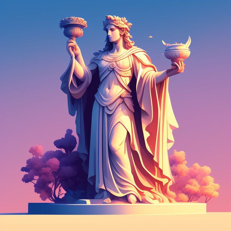 addison: (a heroic statue), from ancient times, watercolor style ...