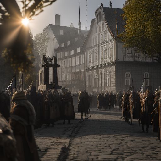 prasad: Slaget vid Axtorna, Battle of Axtorna, a city square with ...