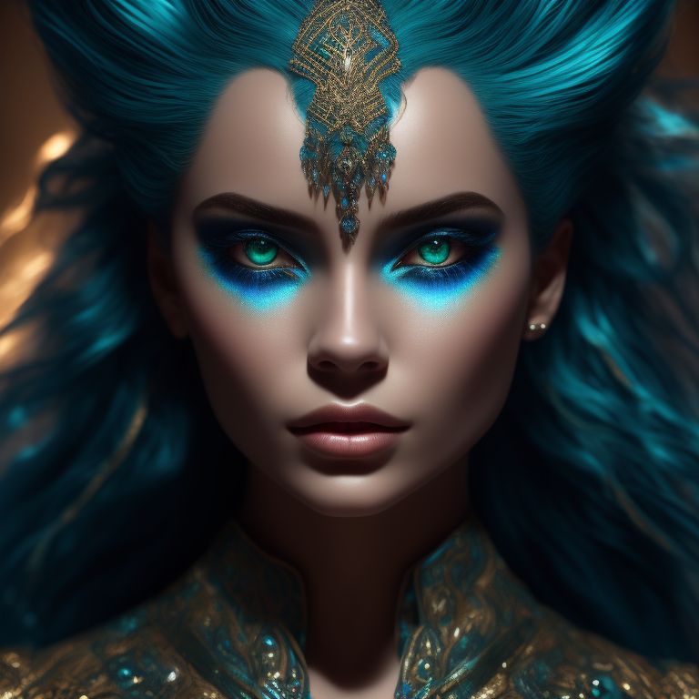 Character art with metallic highlights | PromptHunt Template