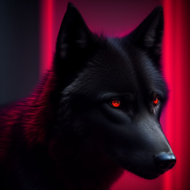 Black Wolf With Red Eyes Wallpaper