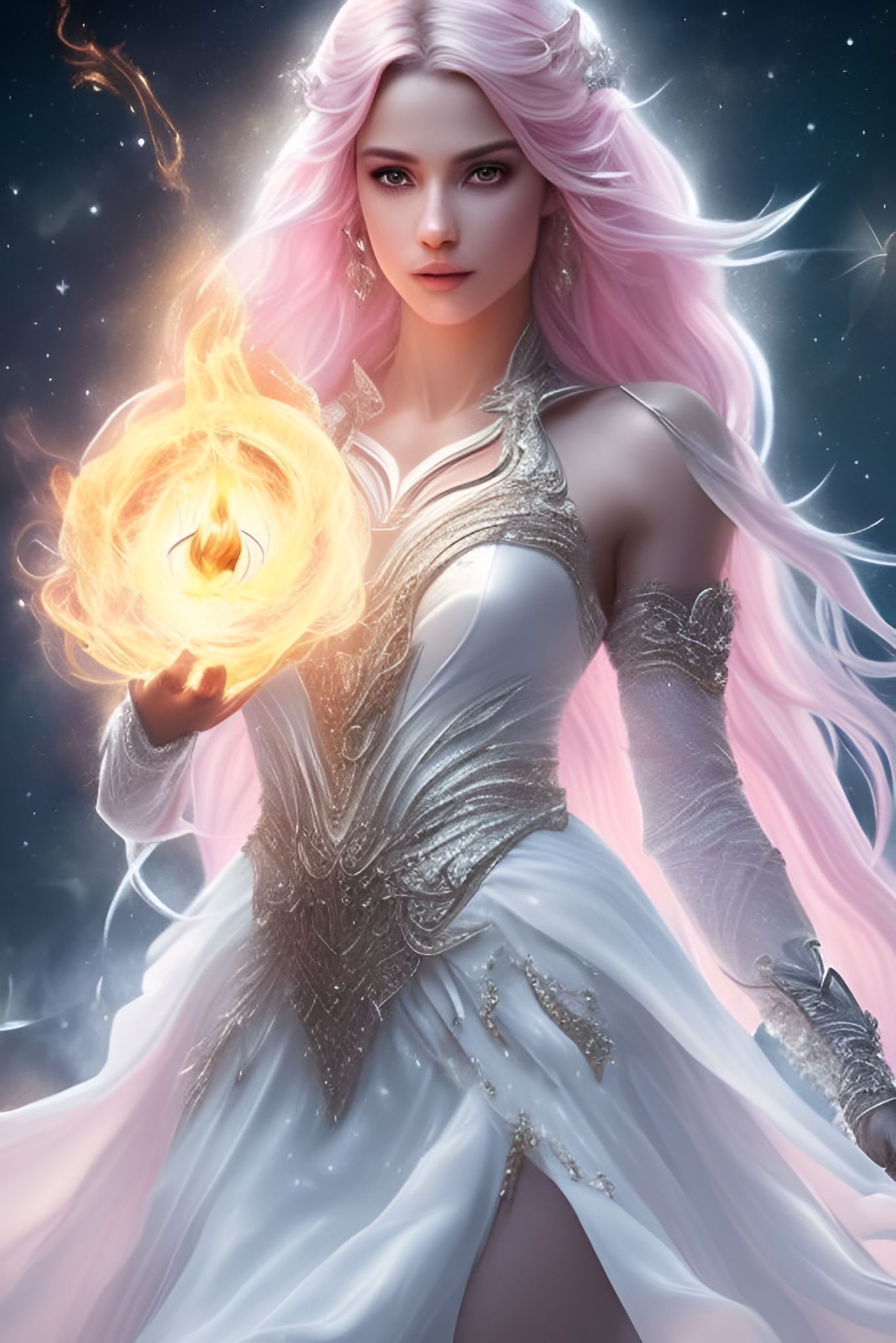 SilverEvermoore: ((full body)). a beautiful celestial female aasimar ...