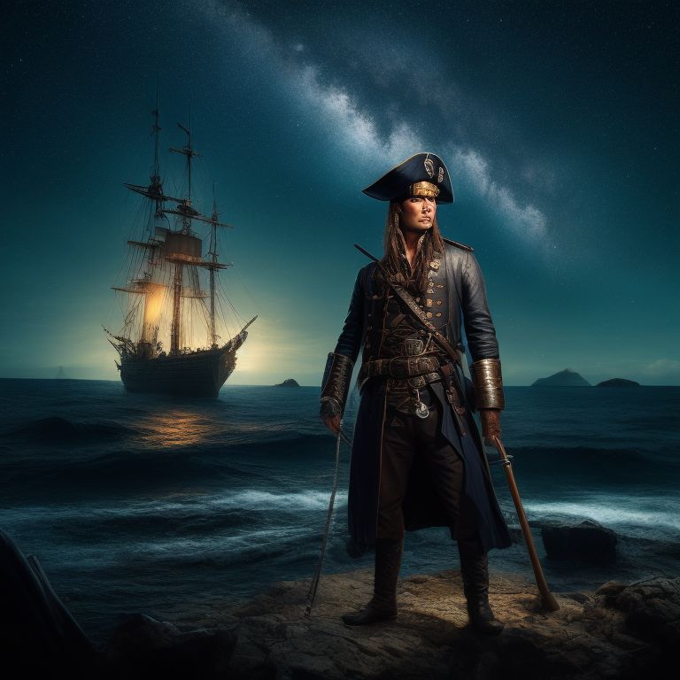 Pirate Captain On Ship