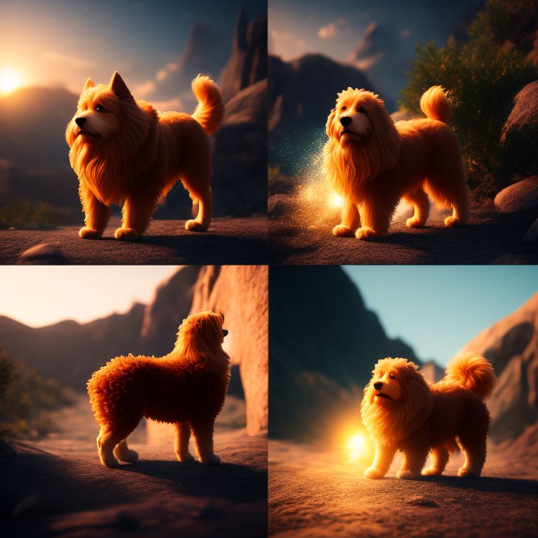 Dog Transformation Art Sequence