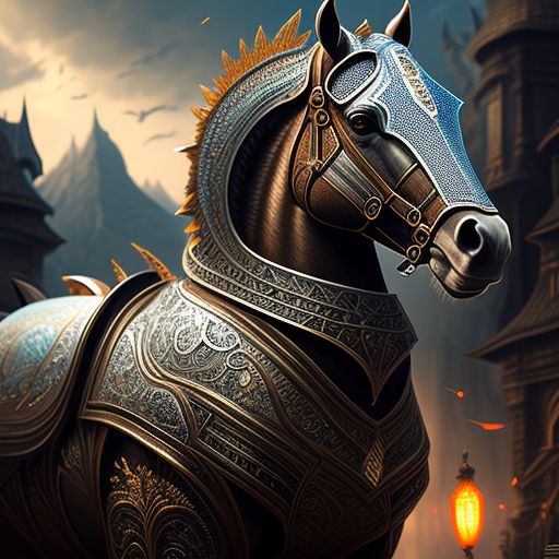 Armored Horse Drawing