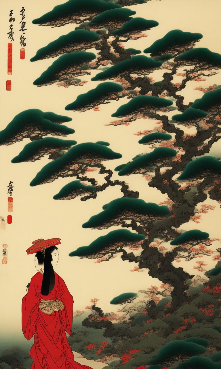 Chinese Art Red Wallpaper