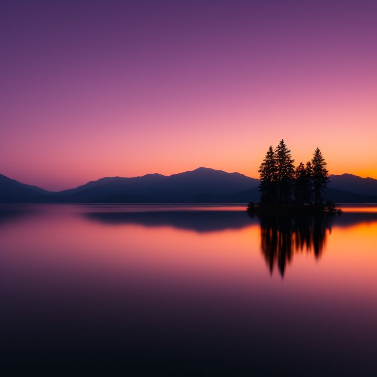 Areias81: Capture the serene beauty of a mountain lake at dawn. The sky ...