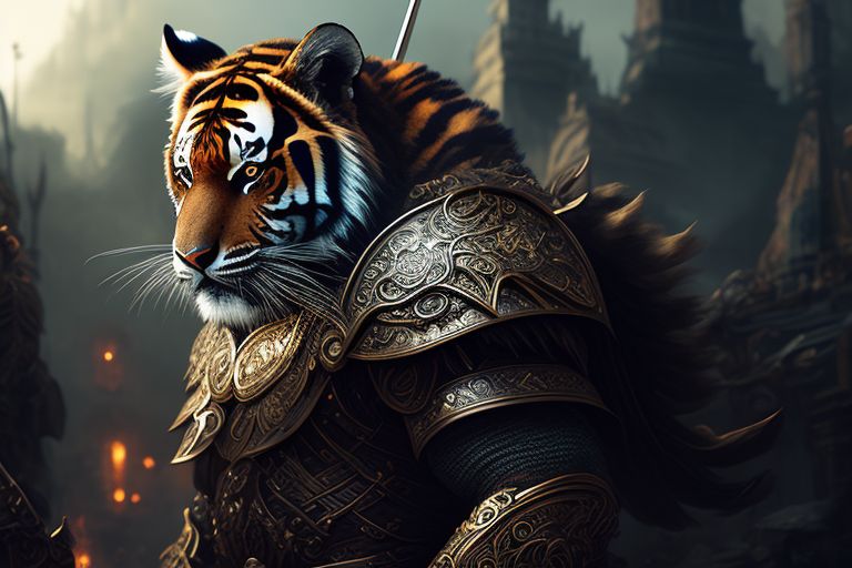 Cool Tiger Warrior Wallpaper