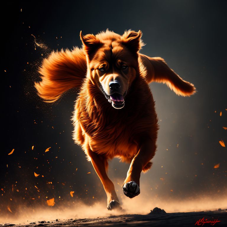 Cartoon Angry Dog Running