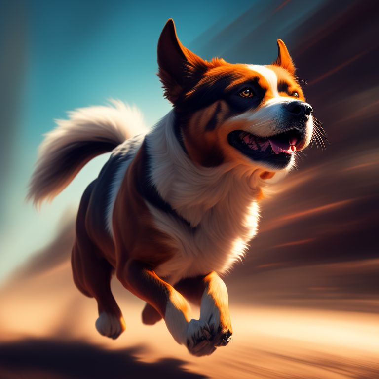 Cartoon Angry Dog Running