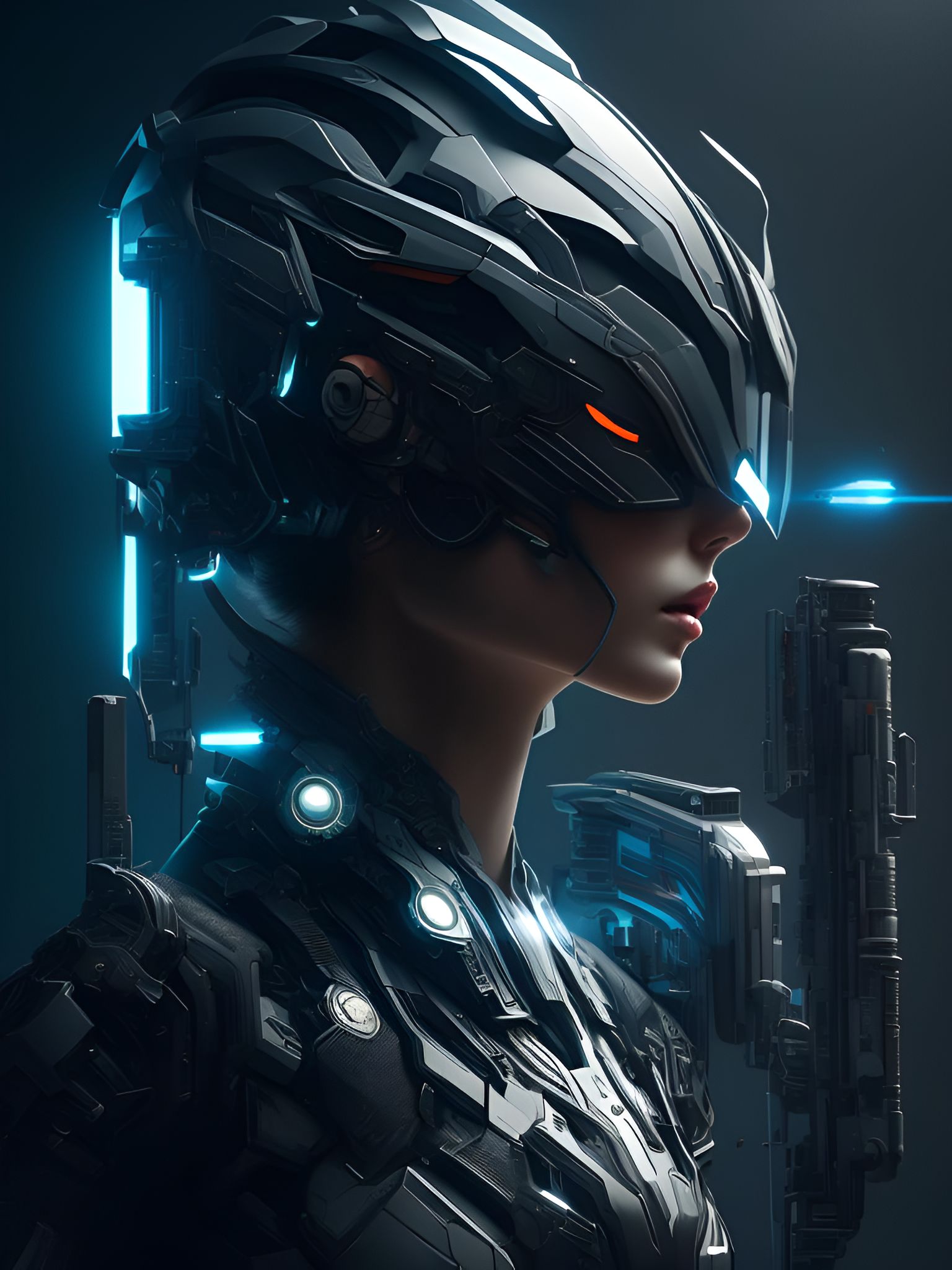 евгенийфёдоров: a female cyborg paladin with a nuclear reactor in her hands