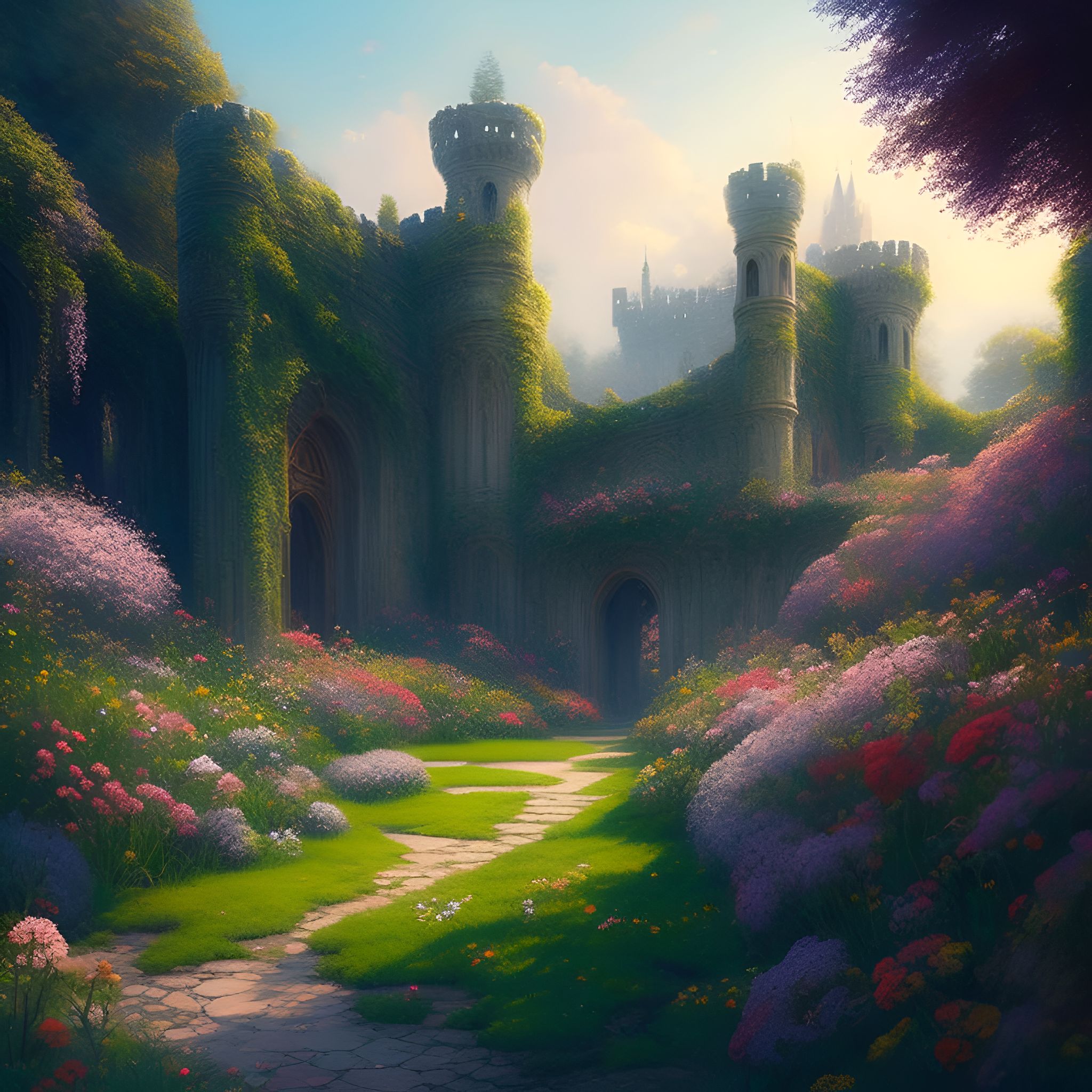 fran-ramos-df: Beautiful, decorated castle garden at noon. Lovely ...