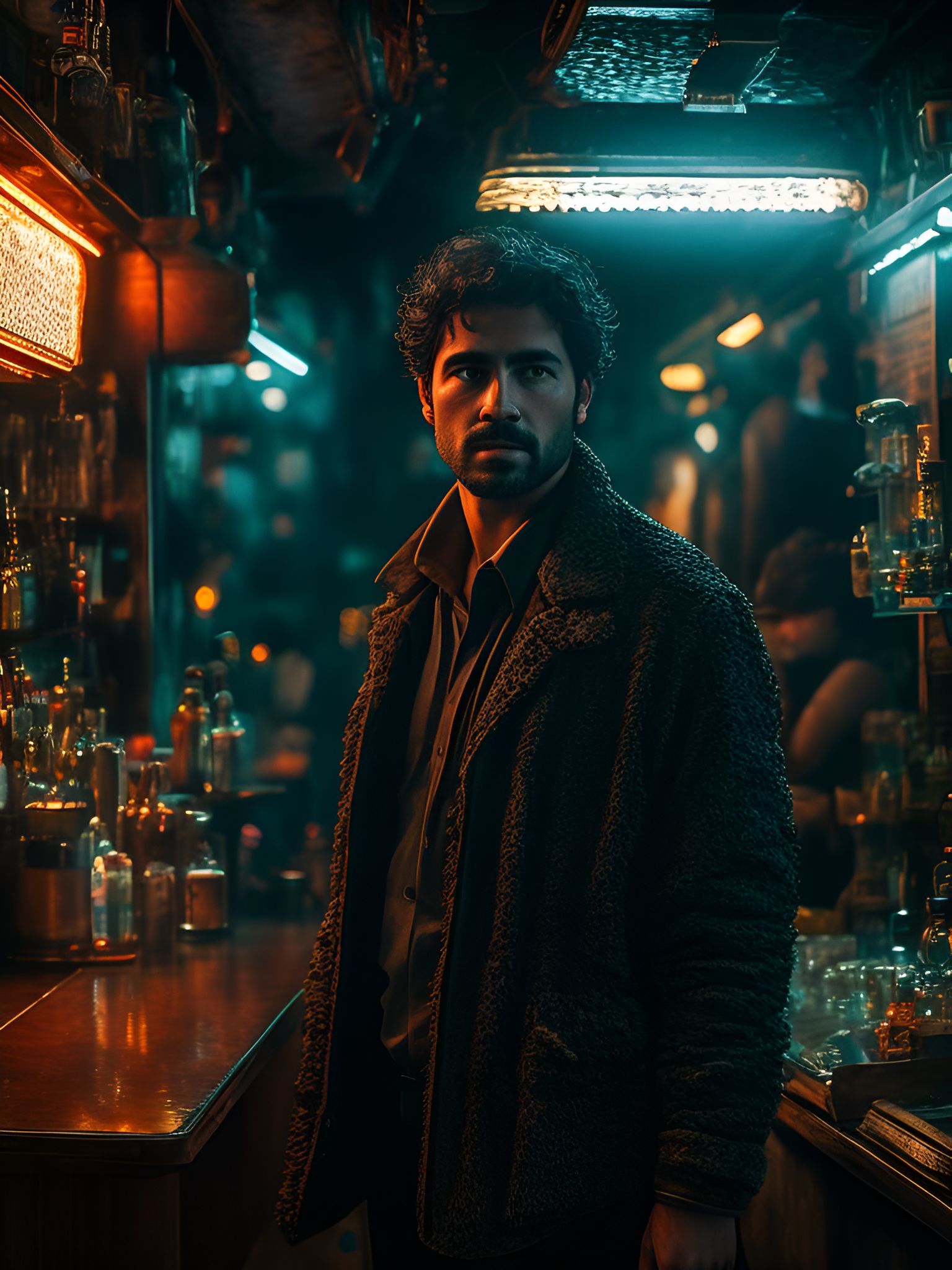 addison: A man in a dim lit bar