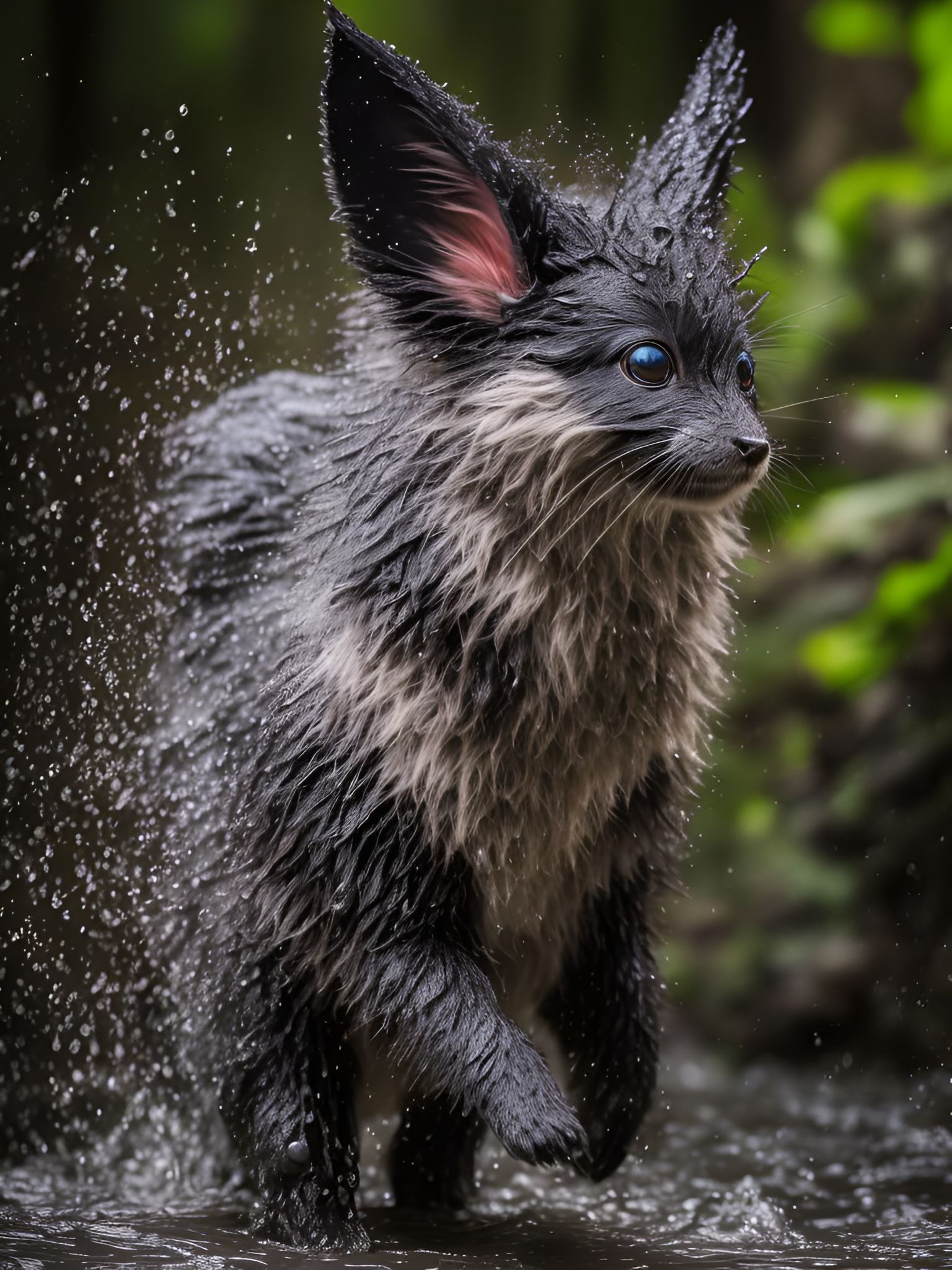 PolyCrumbs: Gritty realistic photo of cute furry Umbreon from mudkip ...