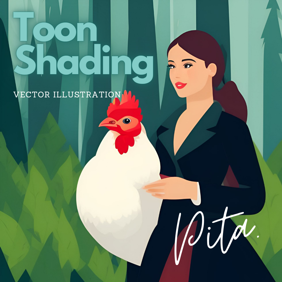Toon shading - vector illustration | PromptHunt Template