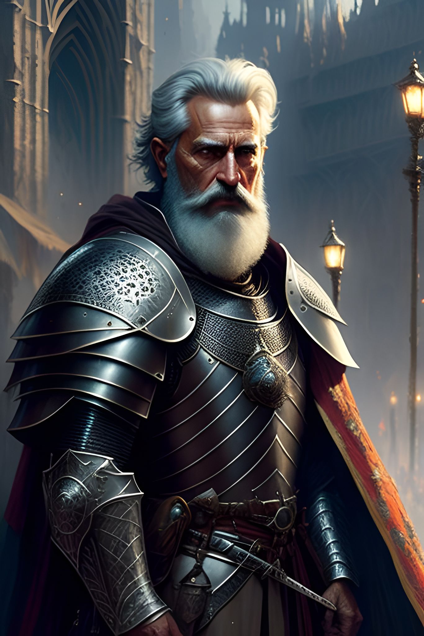 fran-ramos-df: Old male knight in armor. Medium gray hair. Honorable ...