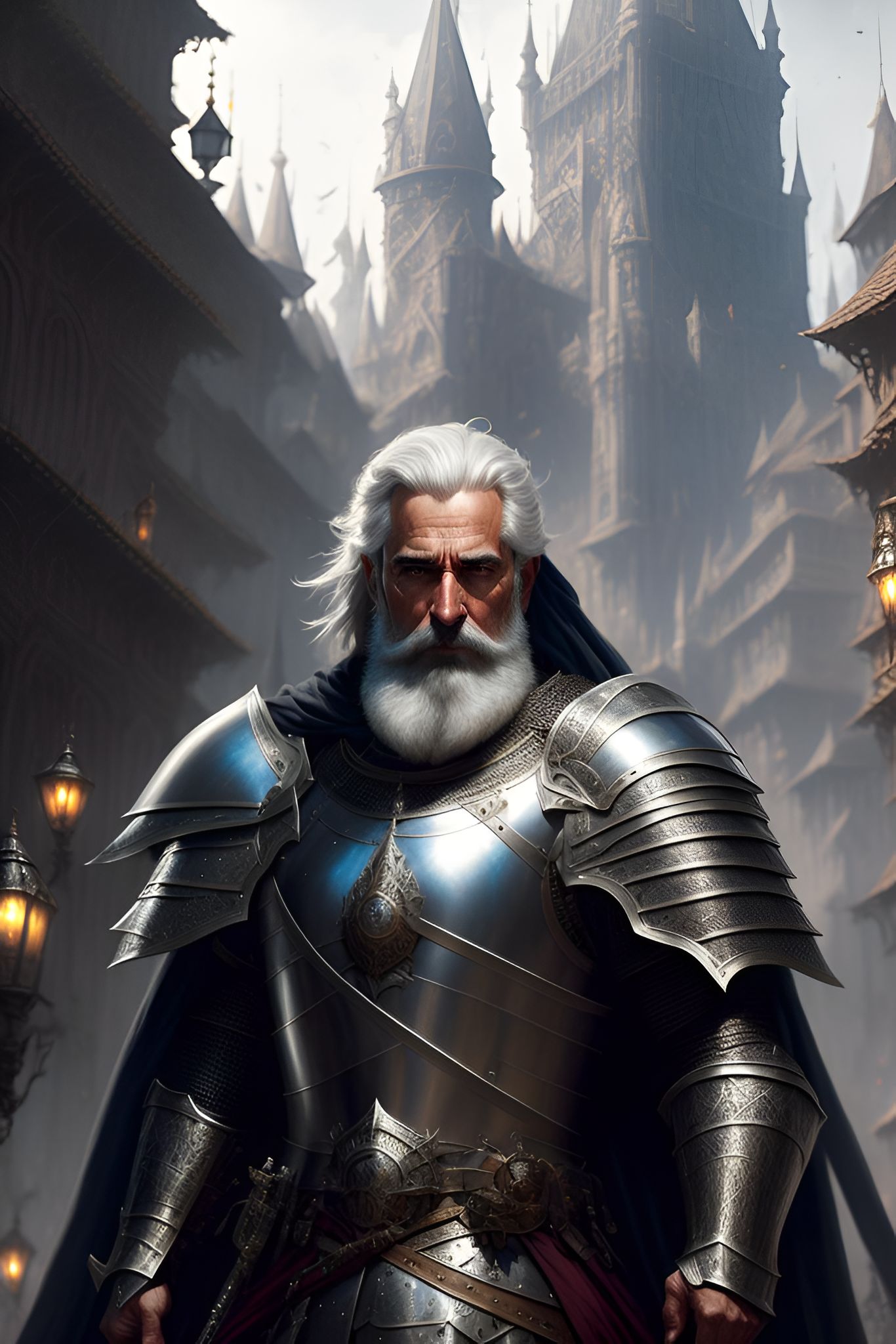 fran-ramos-df: Old male knight in armor. Medium gray hair. Honorable ...