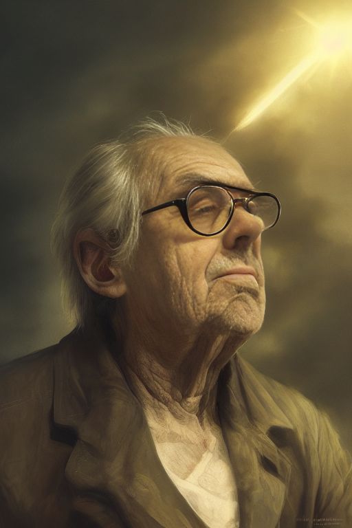 AmigoJC: realistic photography of a wise old man with glasses looking ...