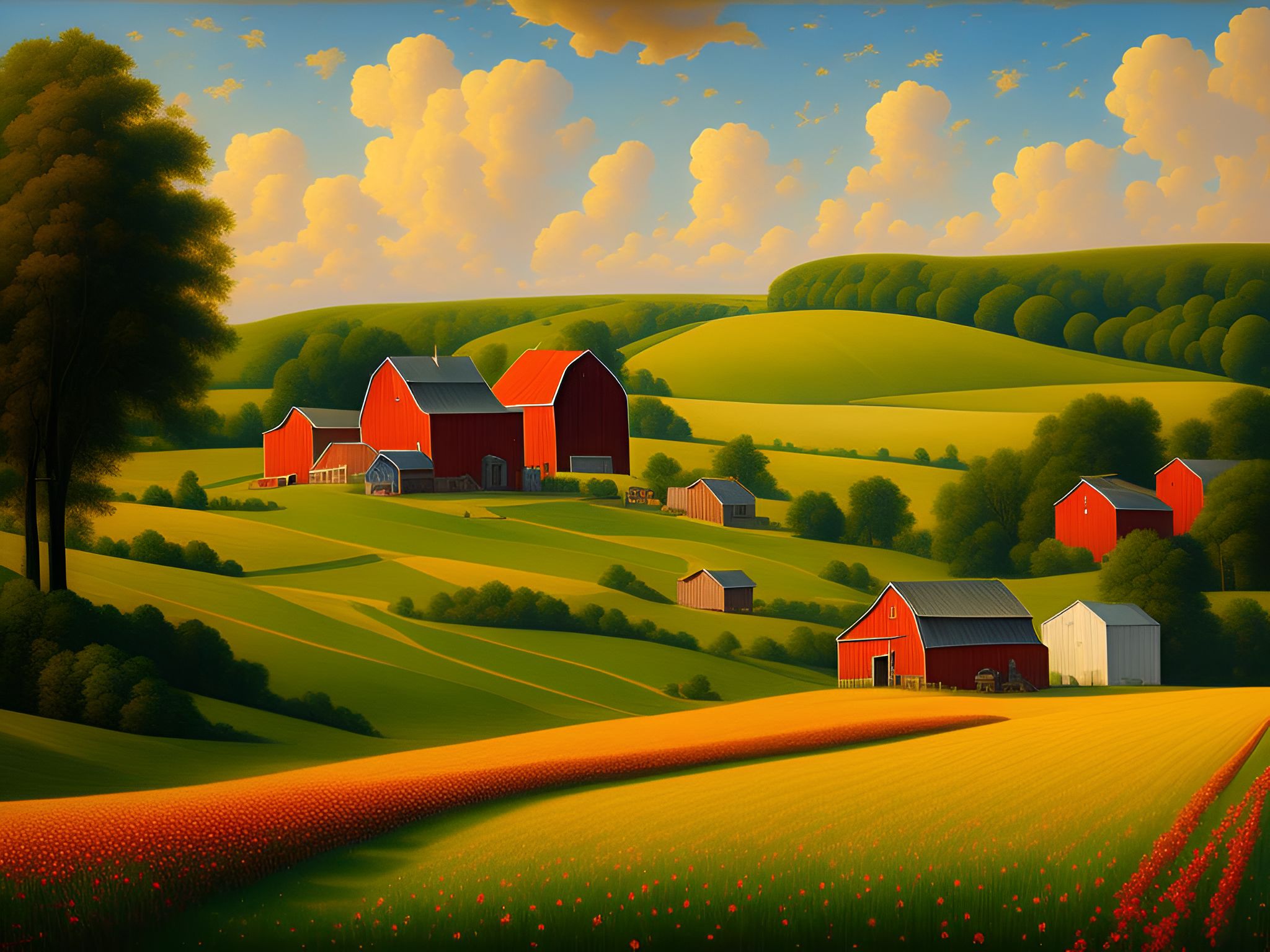 Grant Wood Landscape