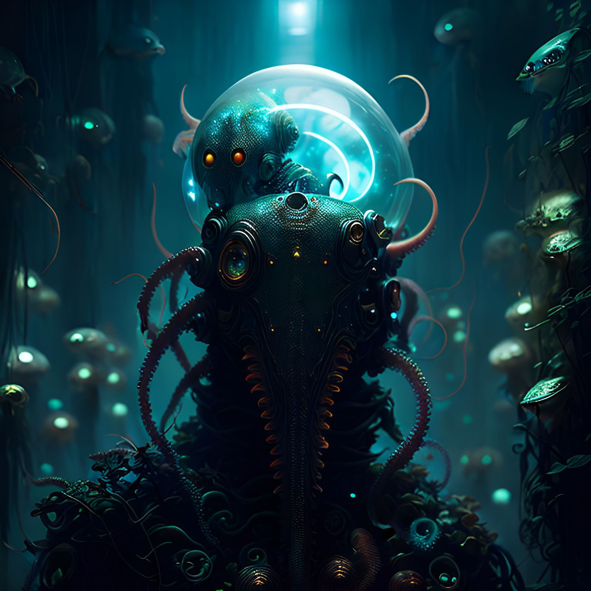 wobbly-loris505: Human fish alien octopus squid person face robot guy