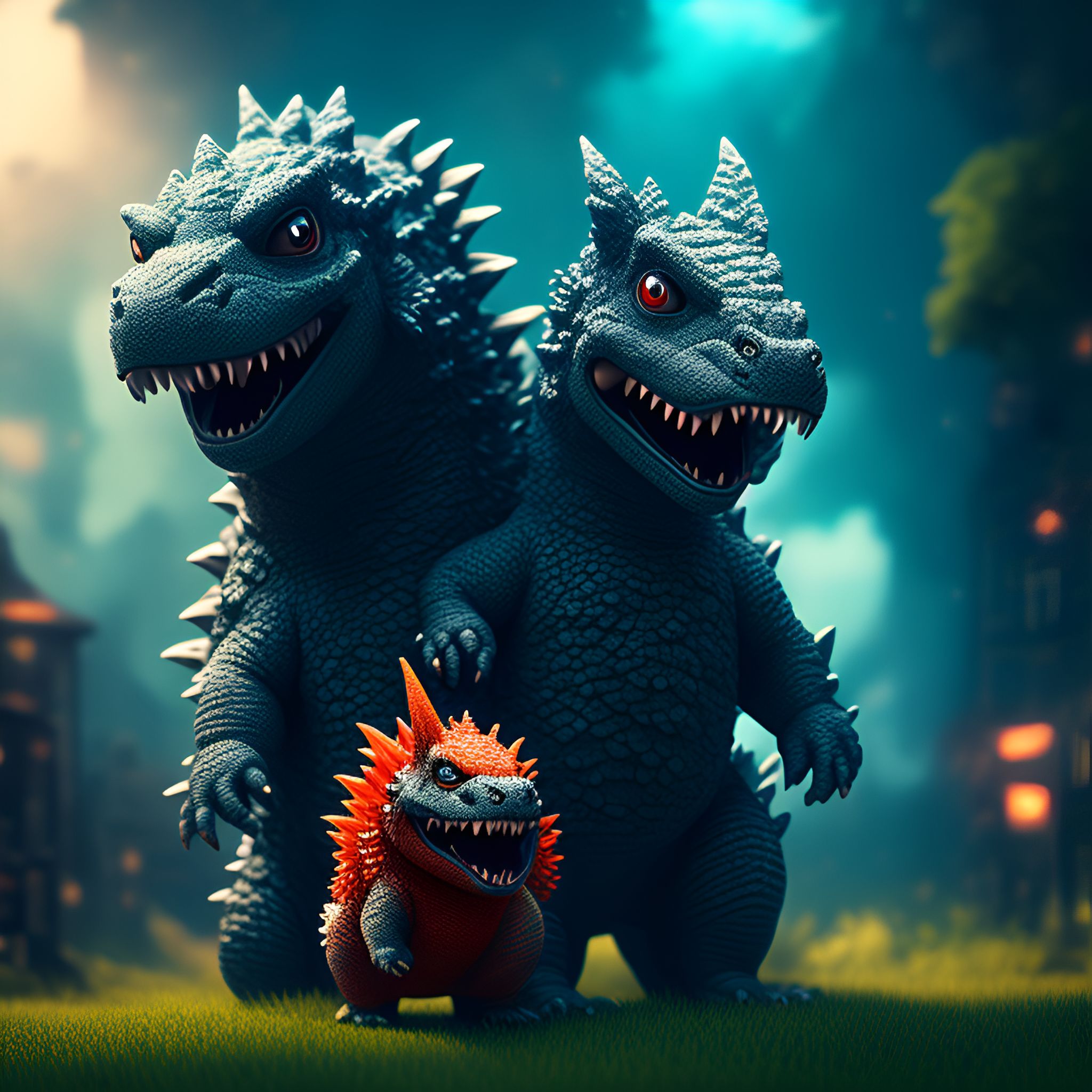 merry-fox601: family cute godzilla