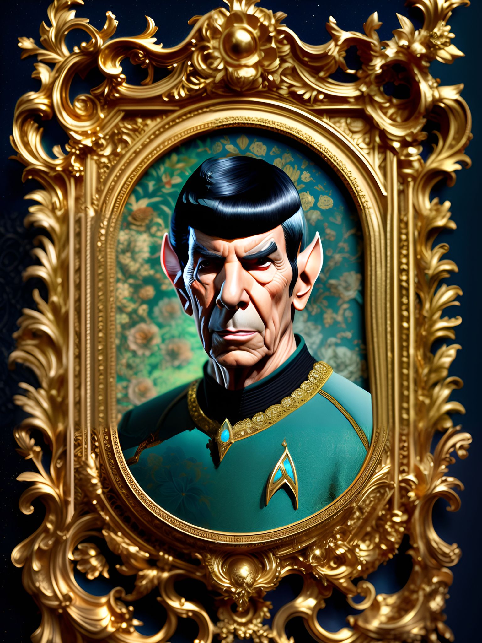 Foul-Rabbit: Realistic photo of Spock played by Leonard Nimoy