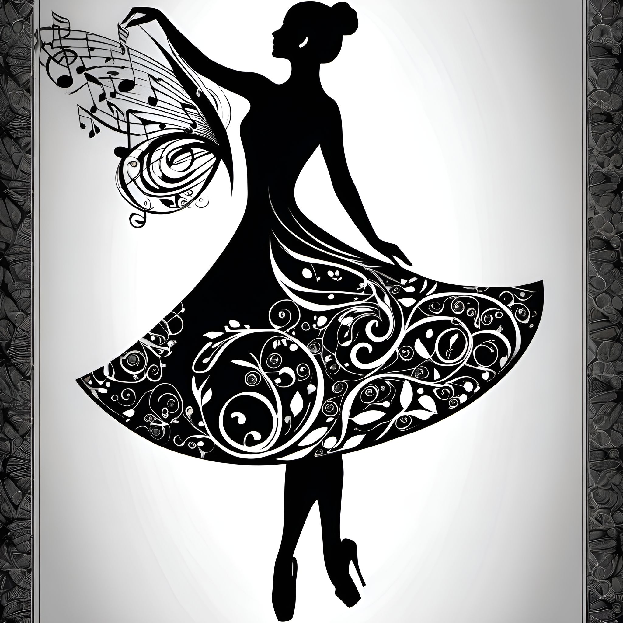 Foul-Rabbit: A beautiful ballerina made of musical notes dancing ...