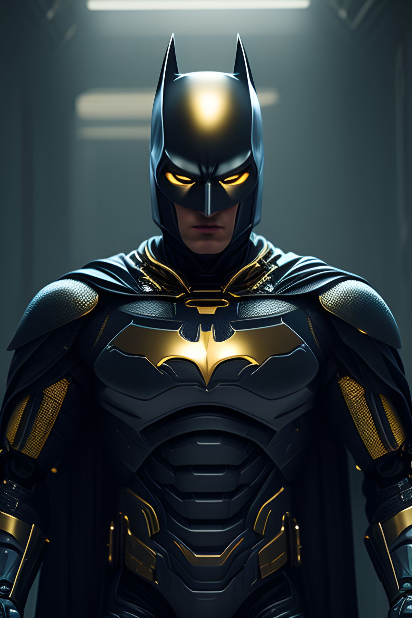 blue-manatee8: robotic batman with golden shiny suit