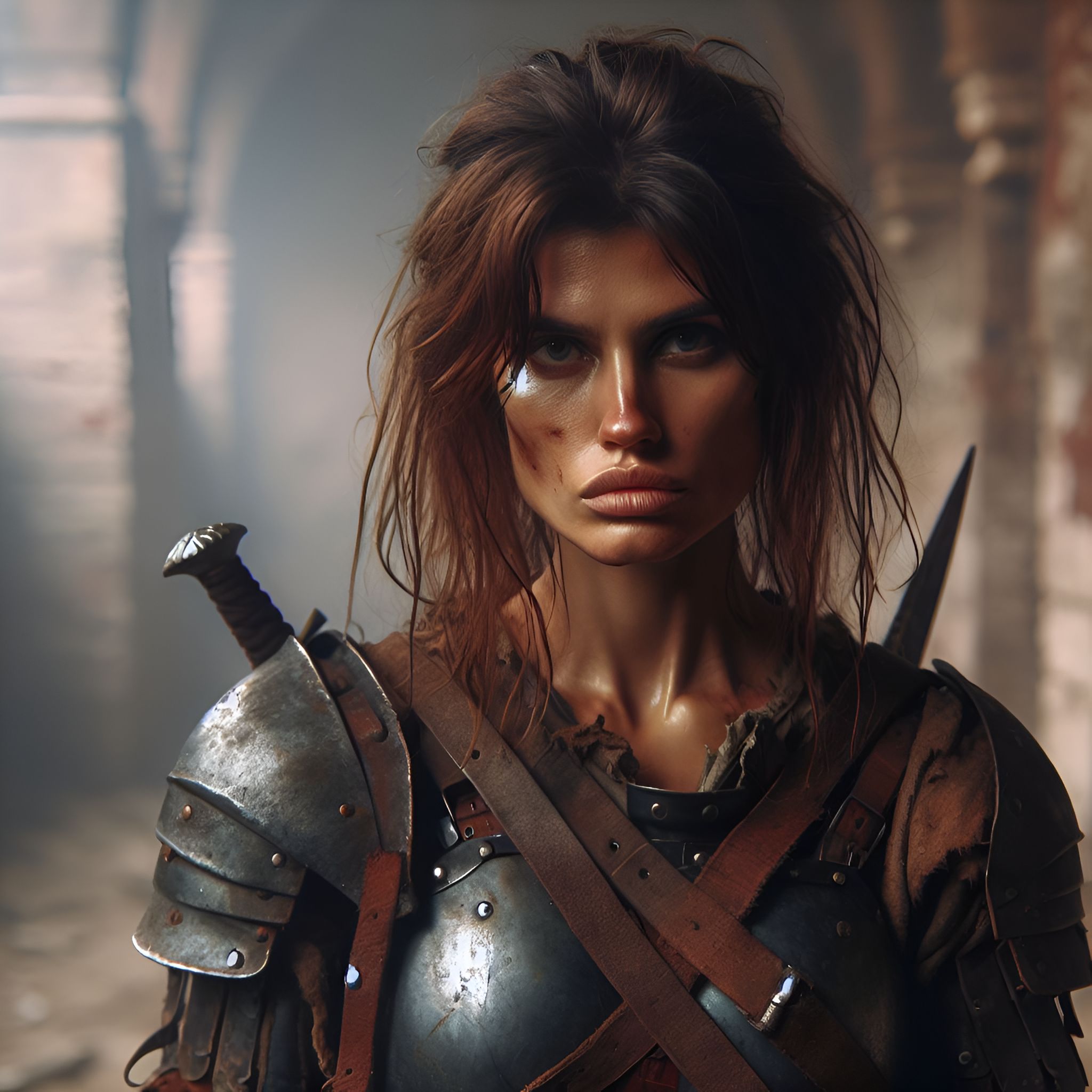 Foul-Rabbit: Full body image, Haggard bedraggled warrior with tired ...