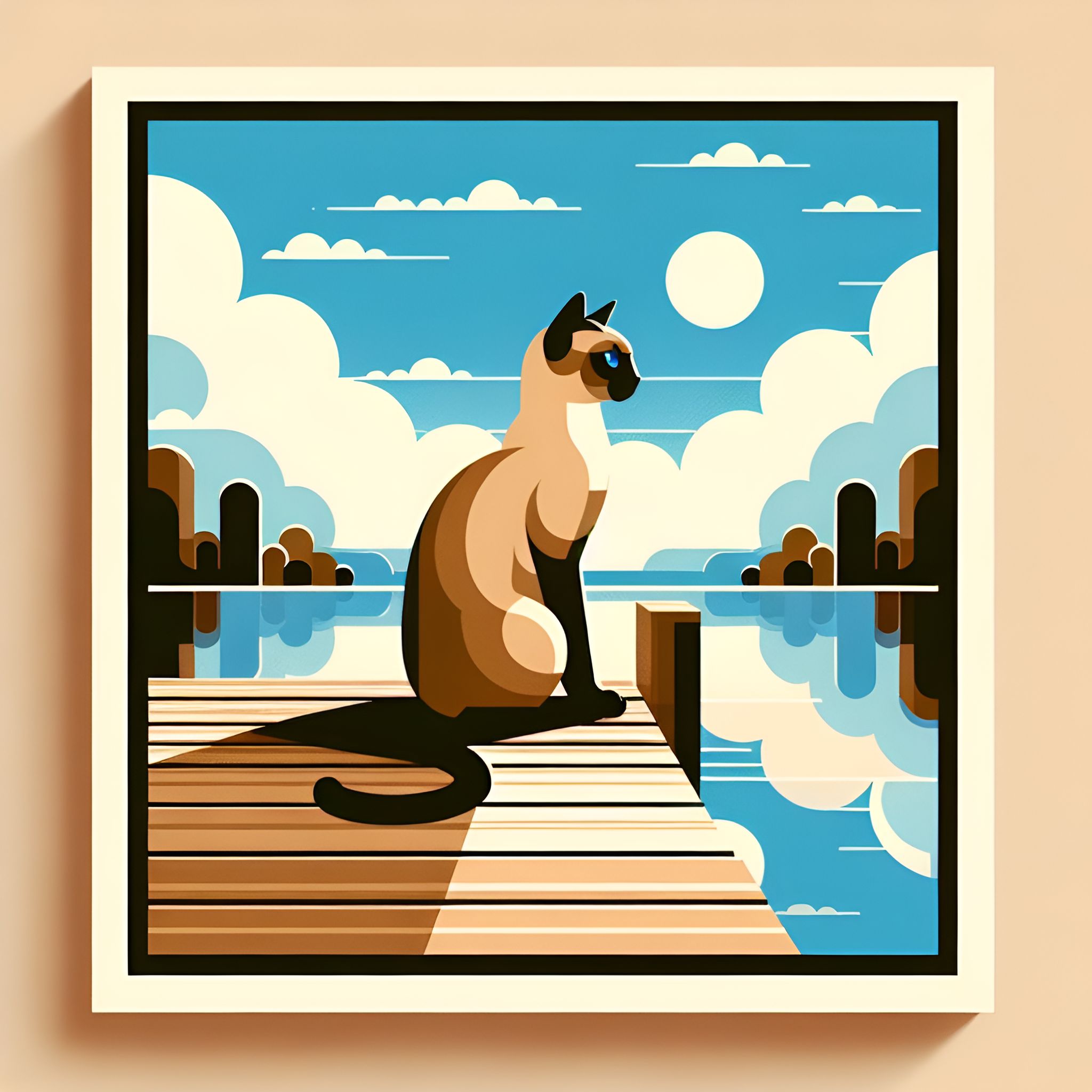 Foul-Rabbit: Flat, 2D, illustration, poster art, (Sleek blue point ...
