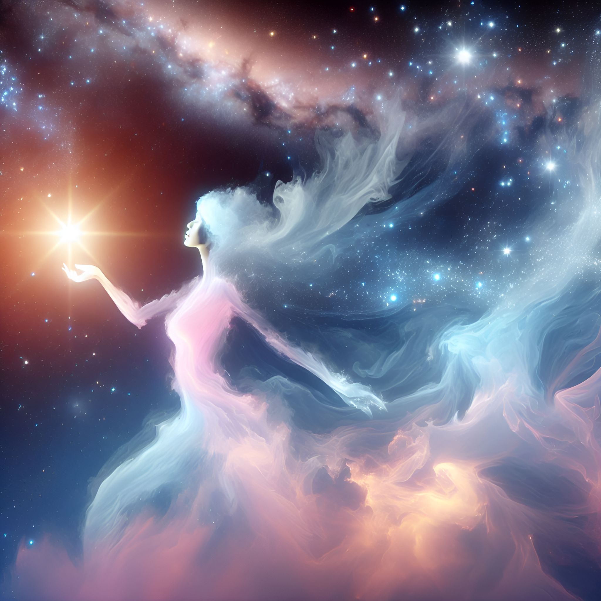 Foul-Rabbit: Photography of a woman made of shimmering translucent gas ...