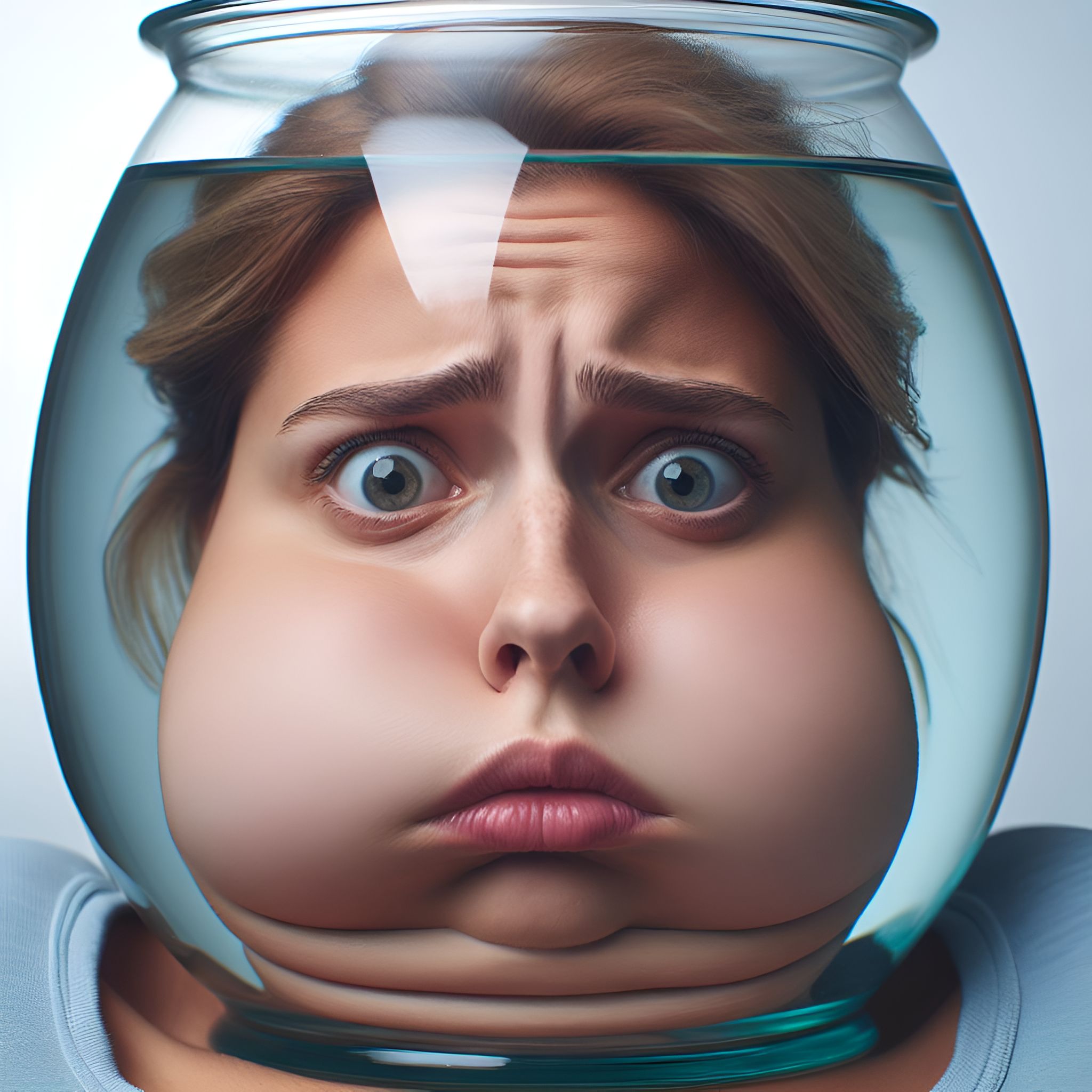 PolyCrumbs: Front facing close up photo shoot of a sickly chubby woman ...