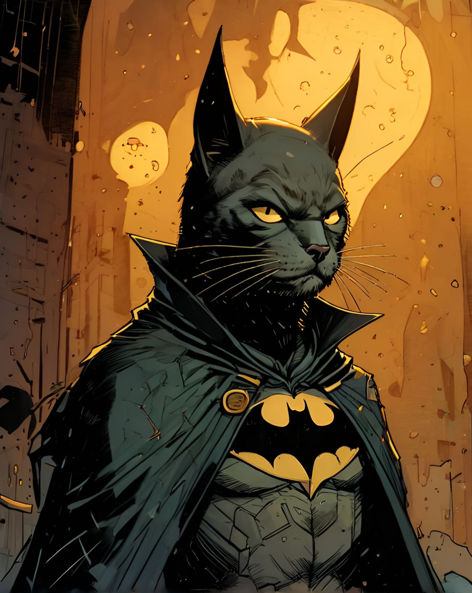 PolyCrumbs: A cat cosplaying as Batman