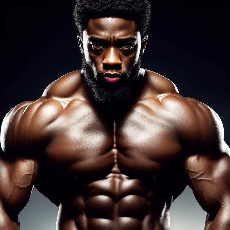 mealy-eel700: Chadwick Boseman depicted as huge bodybuilder,he has a ...