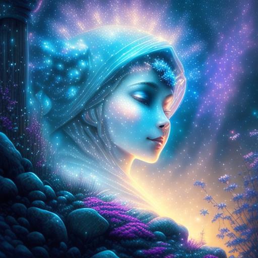 moral-turtle525: A closeup of glowing astronaut on a rock, 3D 4K ...