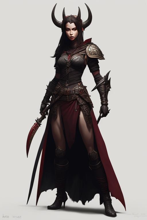 Osneysjc: tiefling female, devil, full body, high definition, red ...